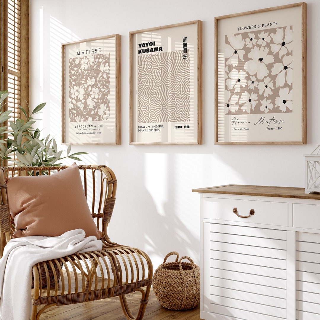 Beige Gallery Wall Art, Neutral Prints Set, Matisse Flowers Printable ...