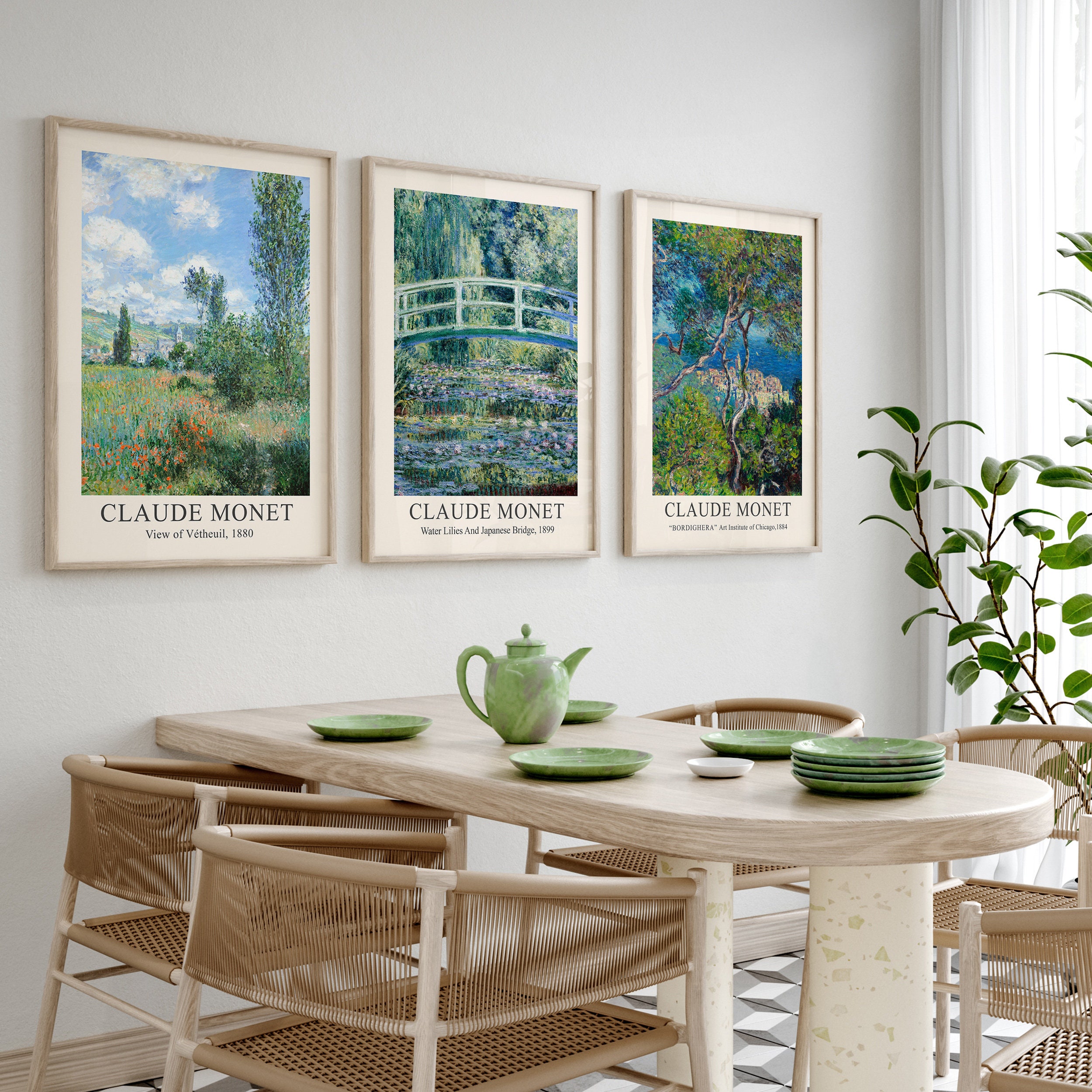 Claude Monet Wall Art Set, Landscape Painting Prints, Monet Garden Set ...