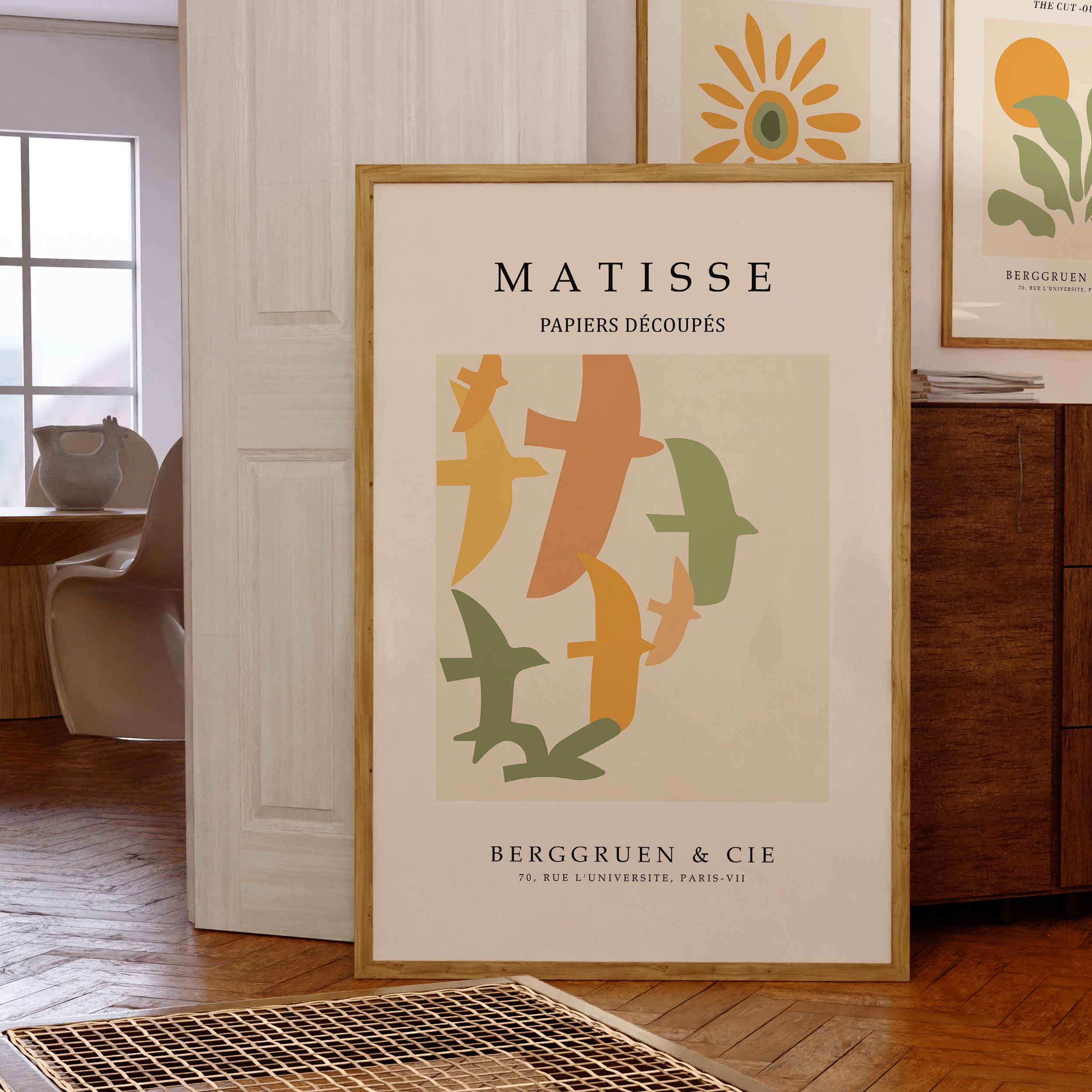 Matisse Bird Colorful Wall Art Print, Matisse Neutral Abstract Wall Art ...