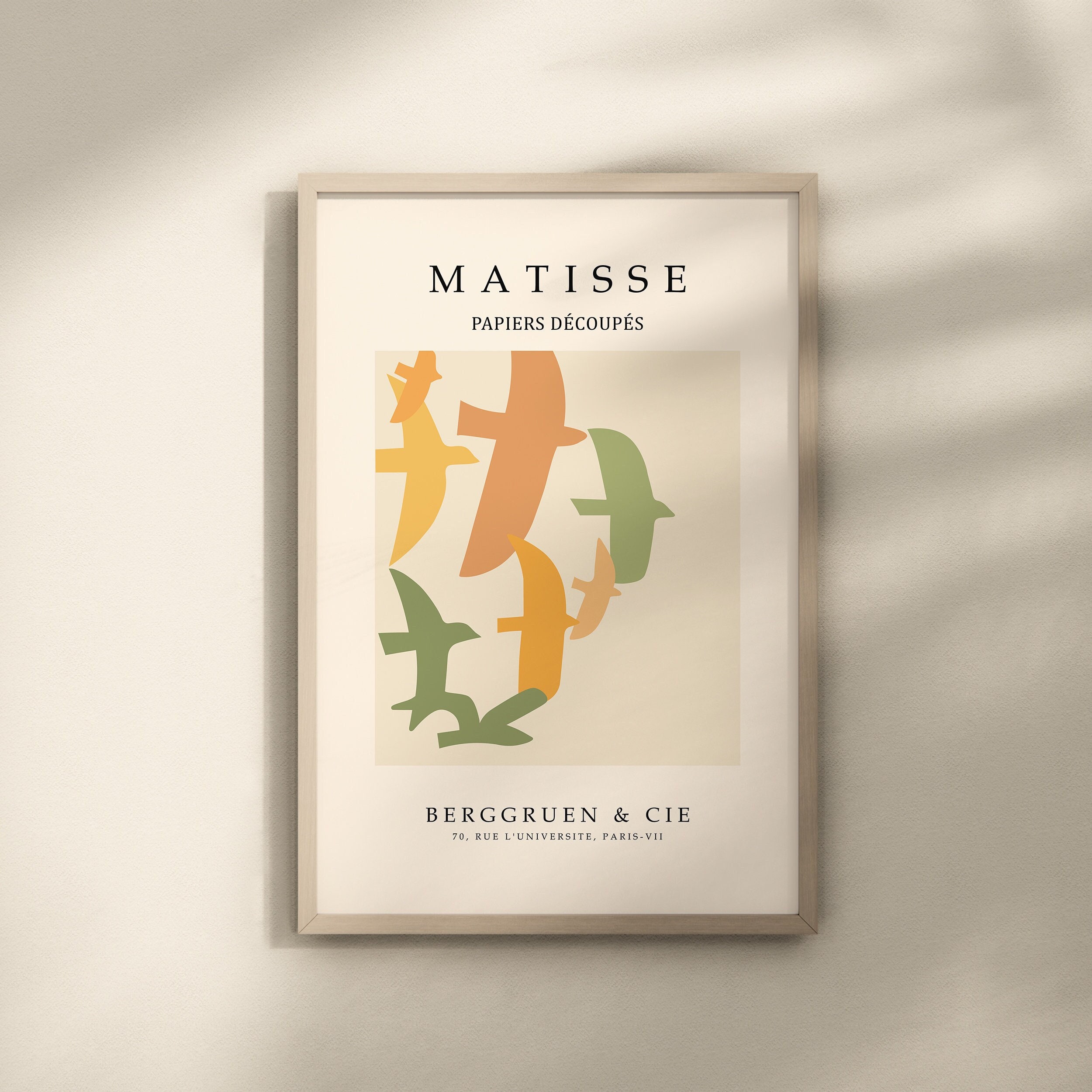 Matisse Bird Colorful Wall Art Print, Matisse Neutral Abstract Wall Art ...