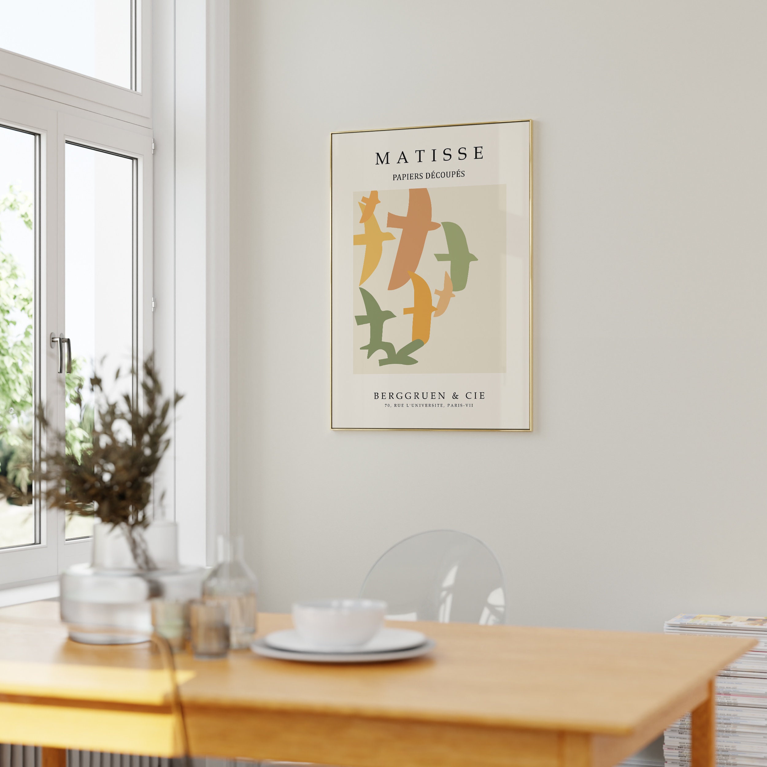 Matisse Bird Colorful Wall Art Print, Matisse Neutral Abstract Wall Art ...