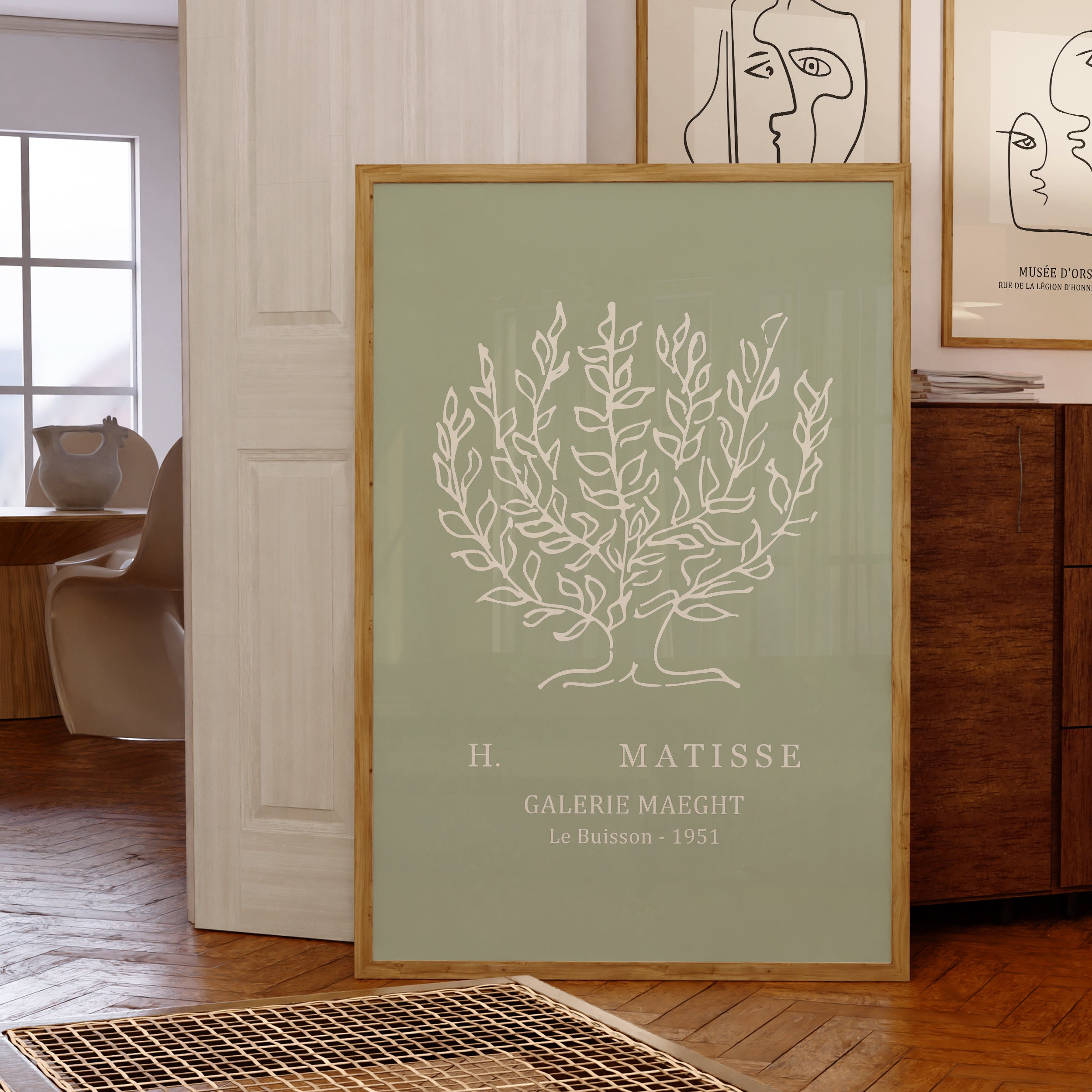 Sage Green Matisse Tree Wall Art Print, Matisse Neutral Abstract Wall ...