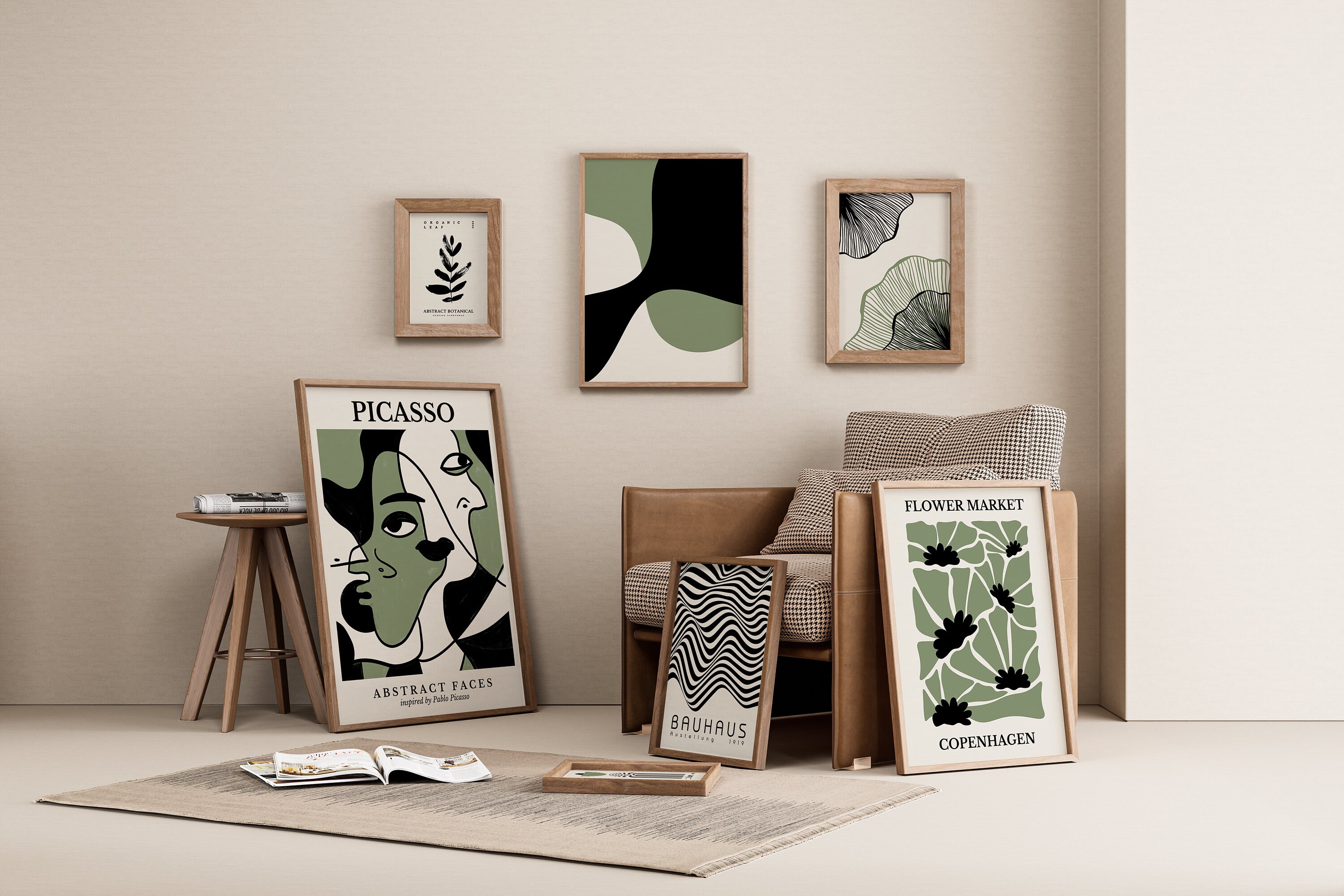 50 Abstract Gallery Wall Bundle Modern Digital Print Set of 50 ...