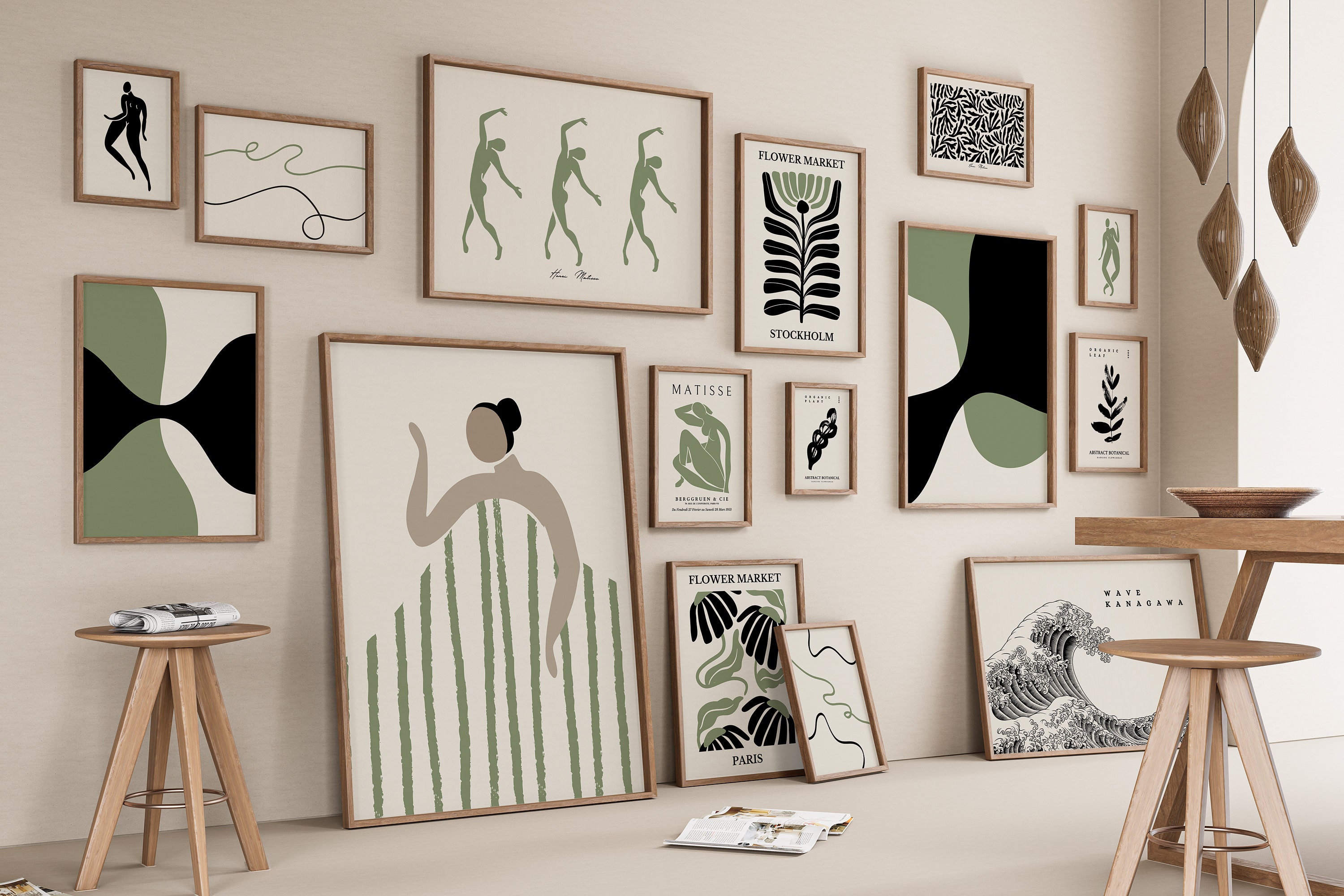 50 Abstract Gallery Wall Bundle Modern Digital Print Set of 50 ...