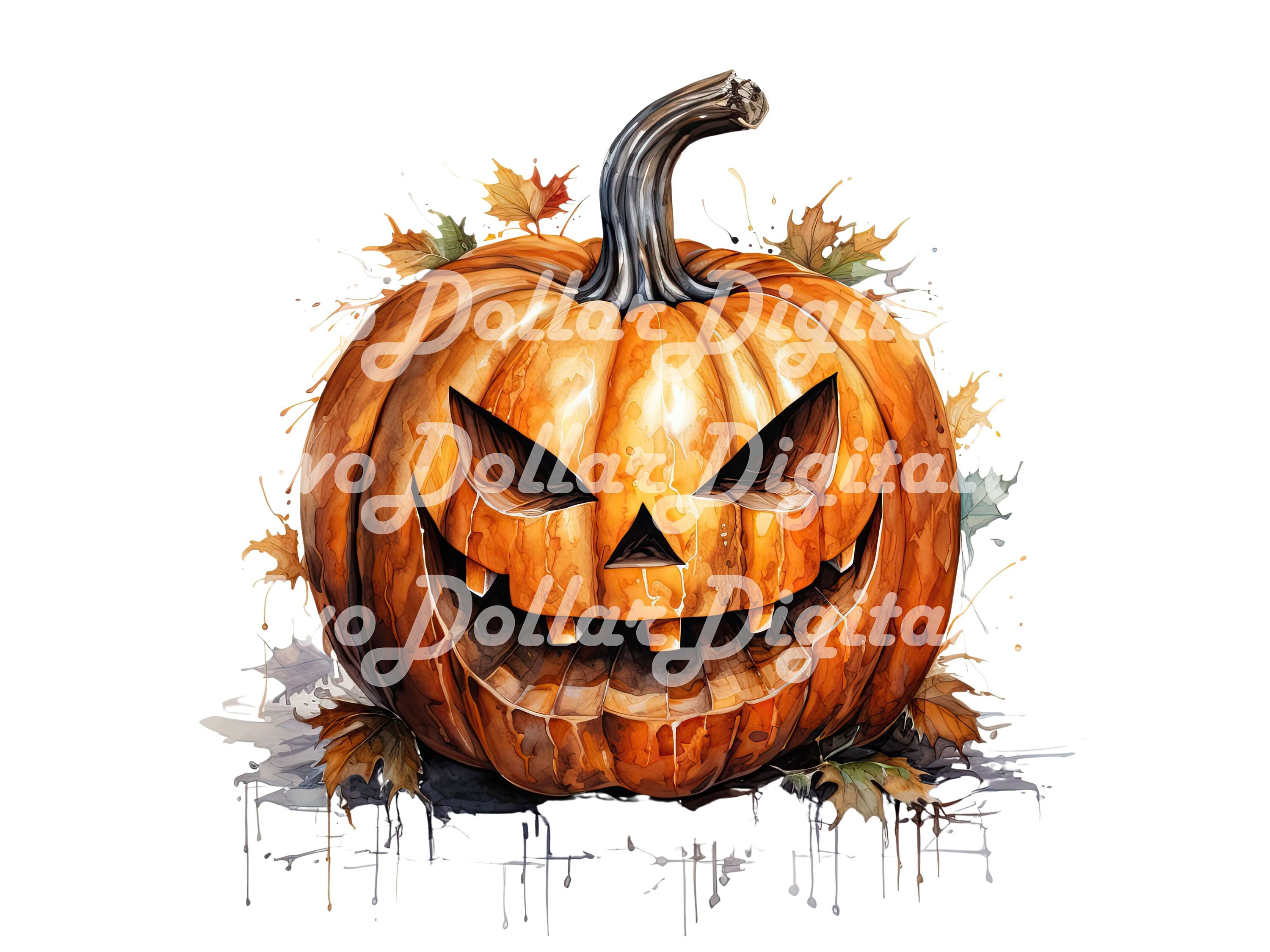 Halloween Jack O'lantern Clip Art / Watercolor Illustrations - Etsy