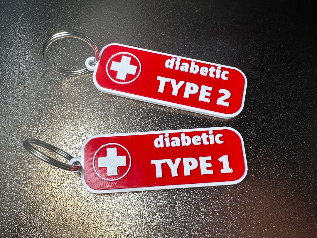 Diabetes Type 1.2 Keychains 3D Printed - Etsy