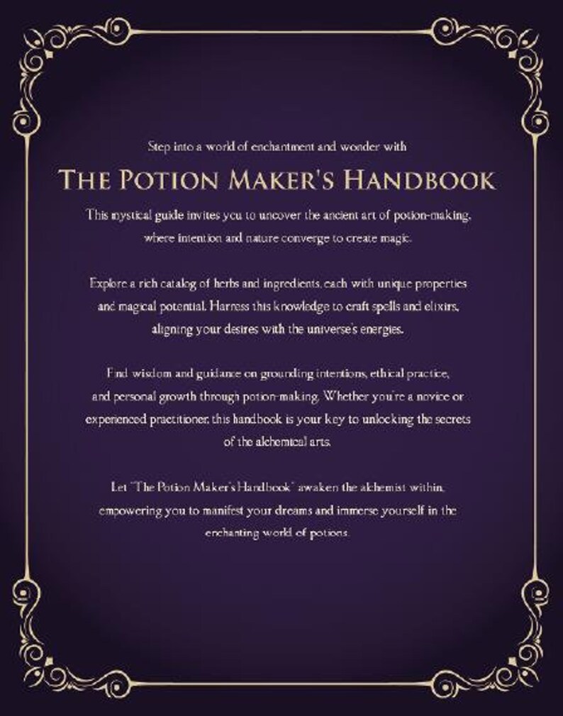 The Potion Maker's Handbook: A Journal of Mystical Brews Potion Making ...