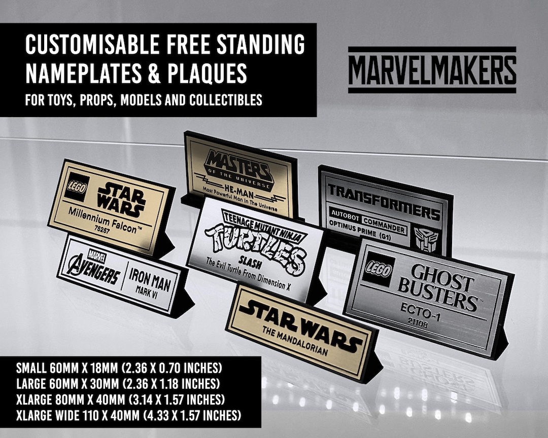Custom Free Standing Name Plate Display Plaque for Action Figures, Toy ...