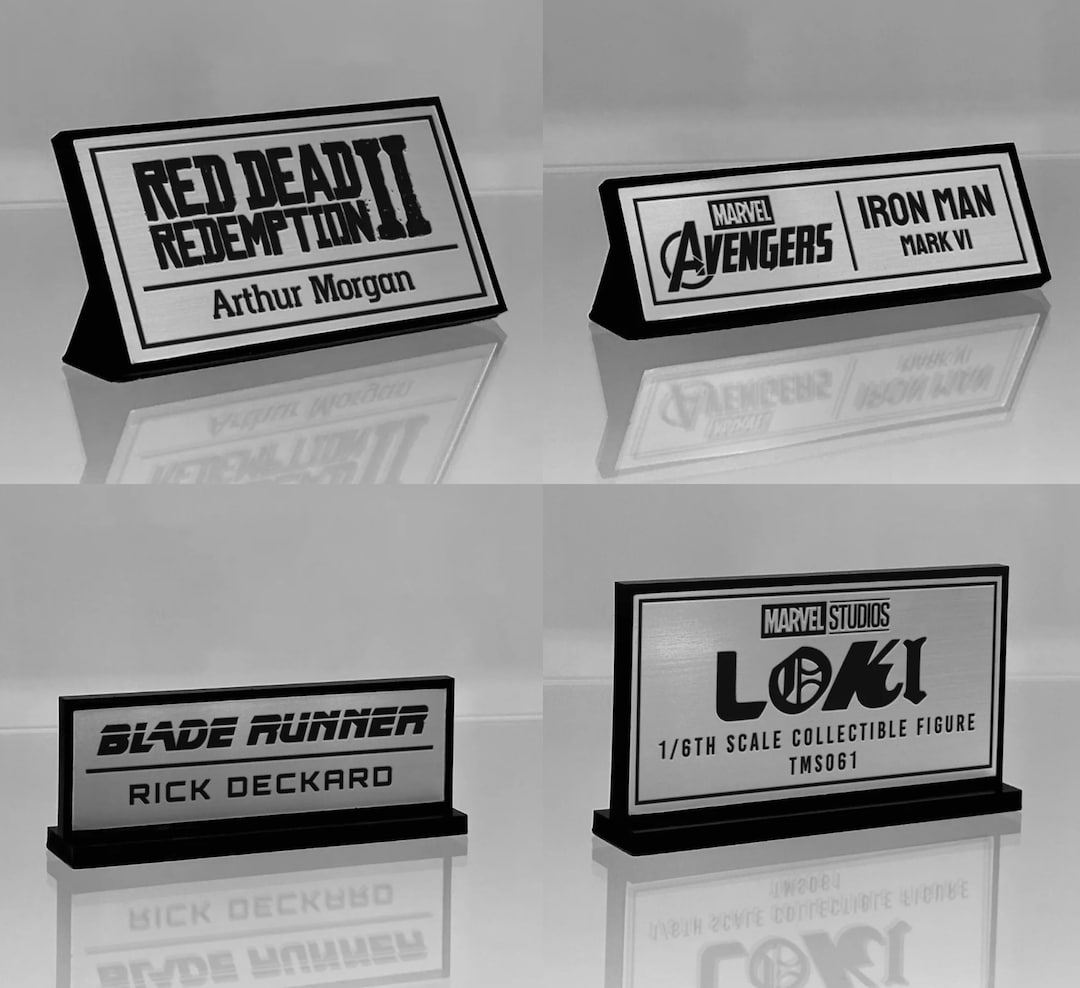 Custom Free Standing Name Plate for 1/6th Scale Action Figures Laser ...