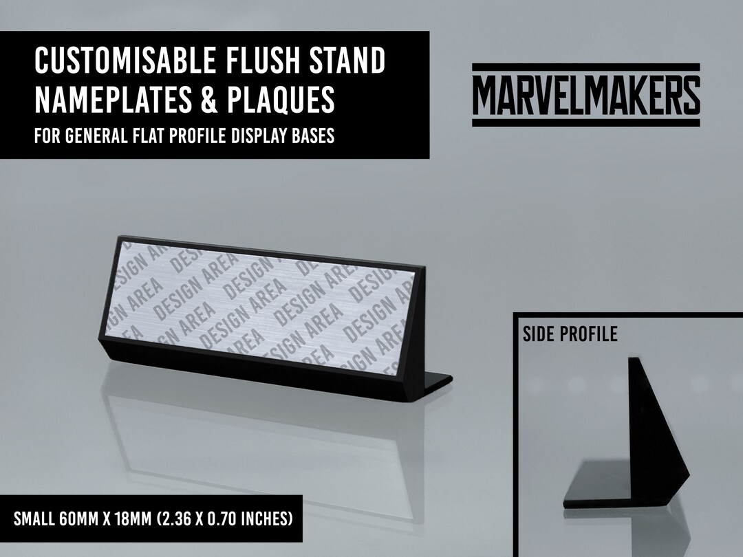 Custom Flush Standing Name Plate for Flat Profile Display Bases 1/6th ...