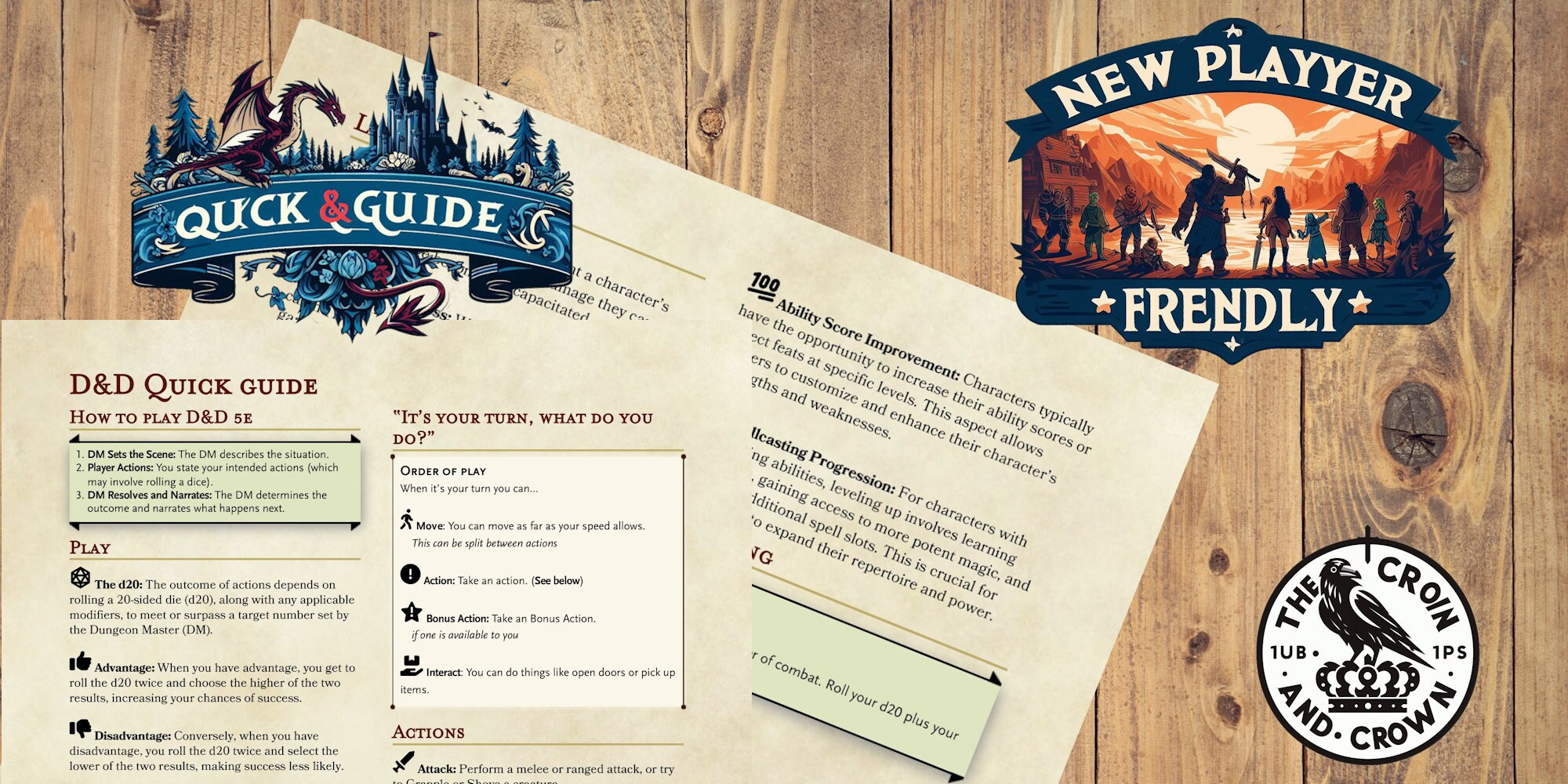 Printable D&D Quick Guide New Player Cheat Sheet Quick - Etsy