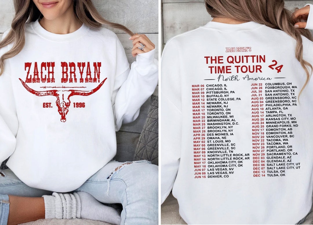 Retro Zach Bryan the Quittin Time Tour 2024 Zach Sweatshirt - Etsy