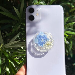 Handmade Hydrangea Macrophylla Phone Grip Holder, Dried Flower Phone ...