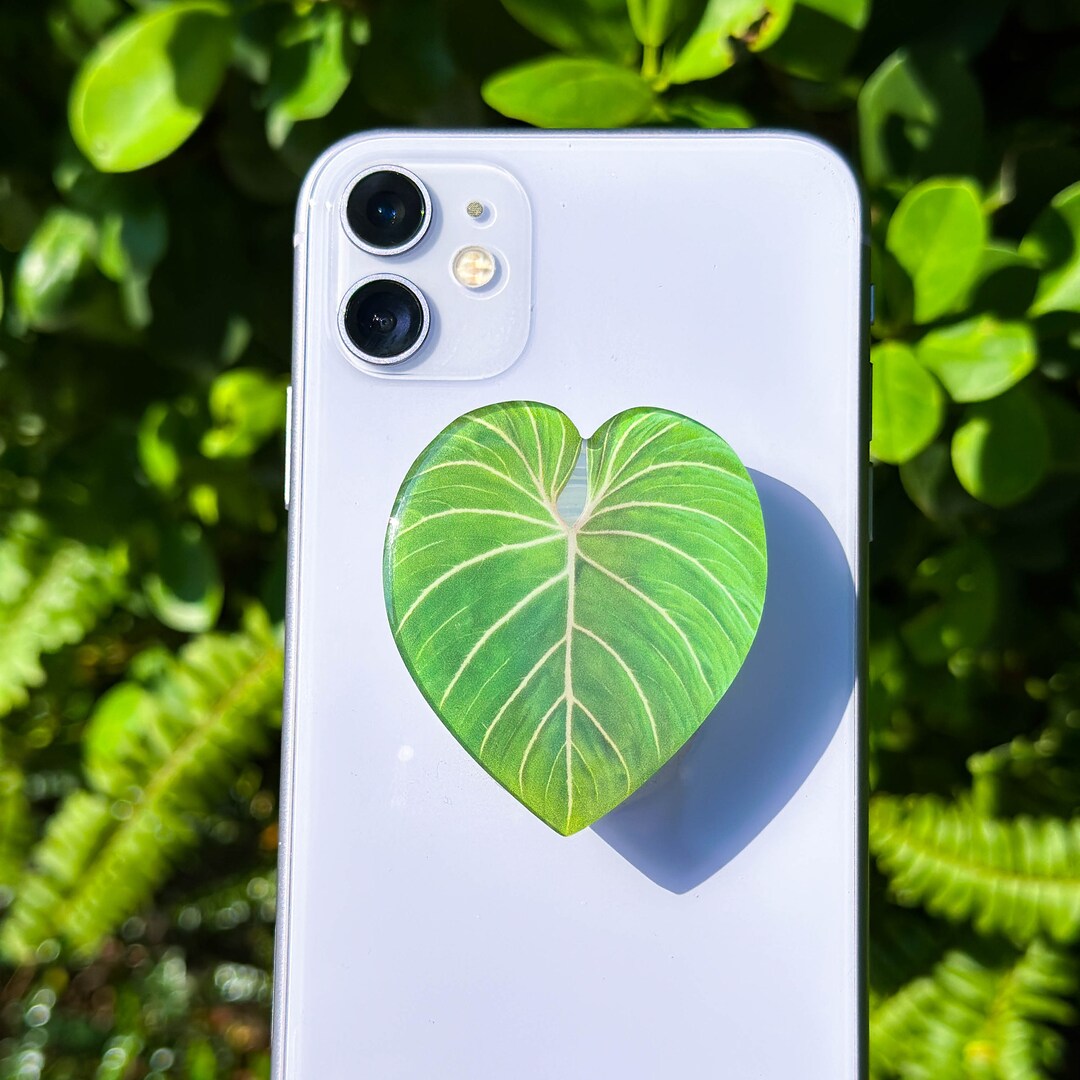 Rare Monstera Albo Variegated Plant Phone Grip Holder, Green Leaf Phone ...