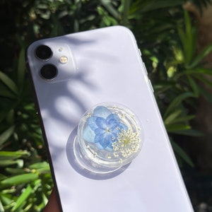 Handmade Hydrangea Macrophylla Phone Grip Holder, Dried Flower Phone ...