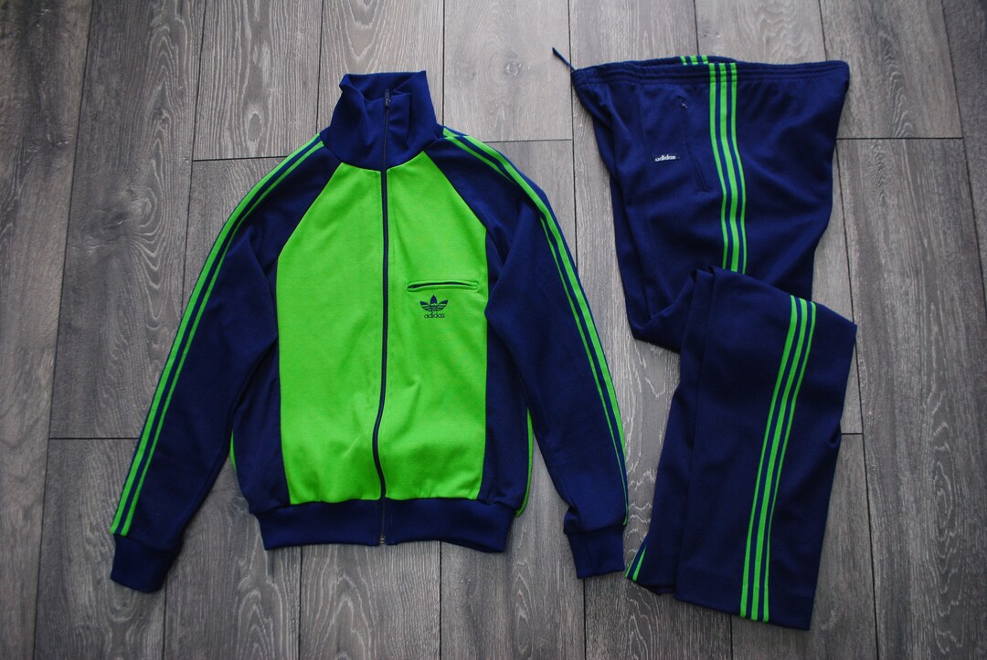 Adidas Vintage Retro Tracksuit Jacket Pants Oldschool Track Ventex Blue ...