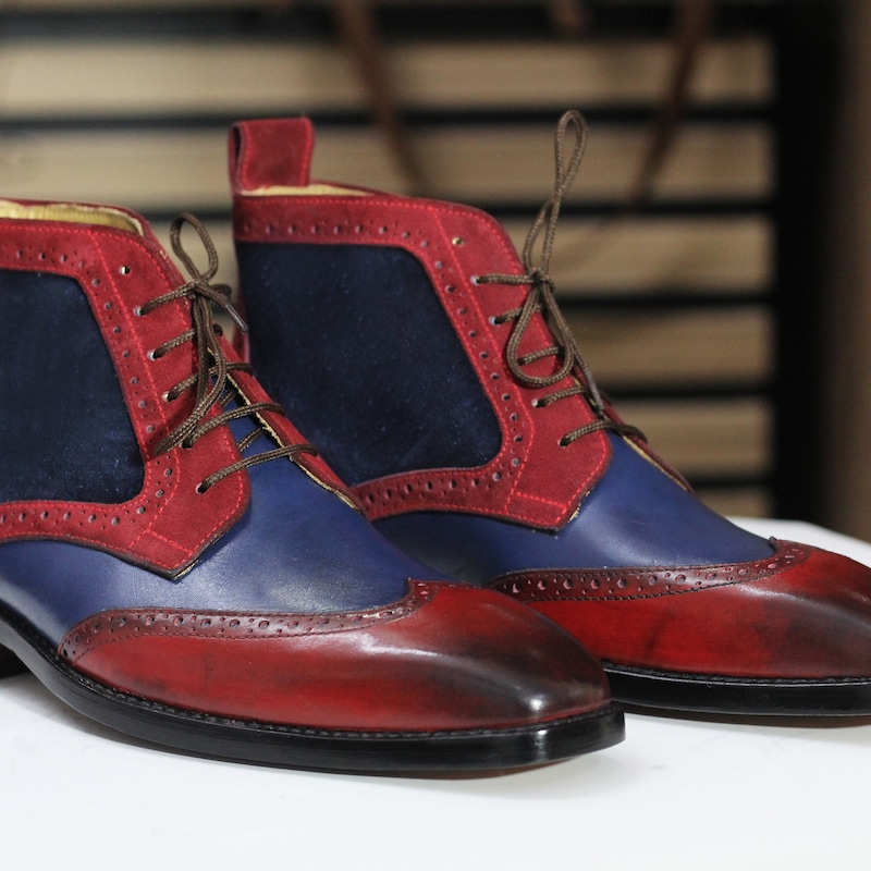 Burgundy Men Chukka - Etsy