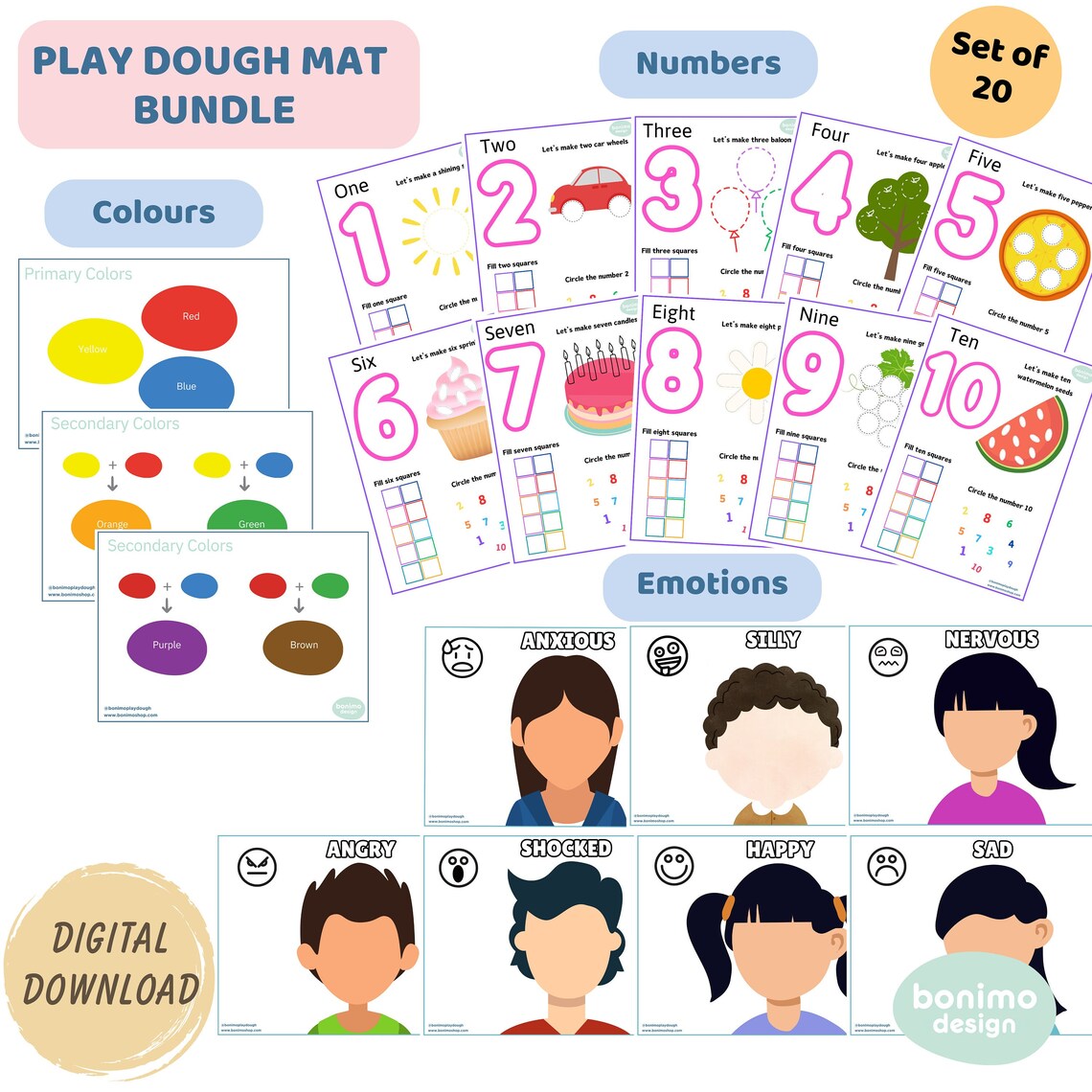 Play Dough Mats Toddler Printable Activities Playdough Mats Homeschool ...