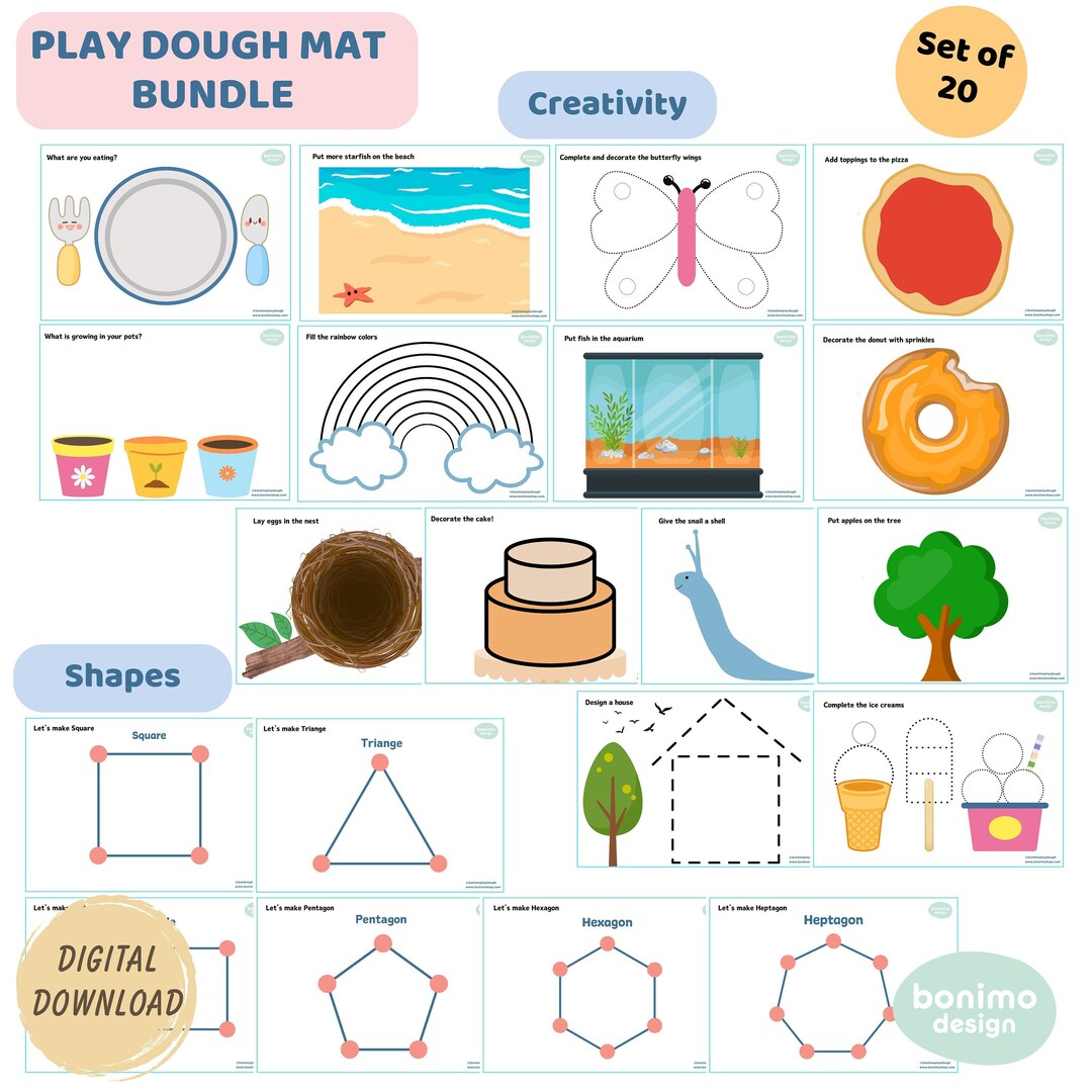 Play Dough Mats Toddler Printable Activities Playdough Mats Homeschool ...