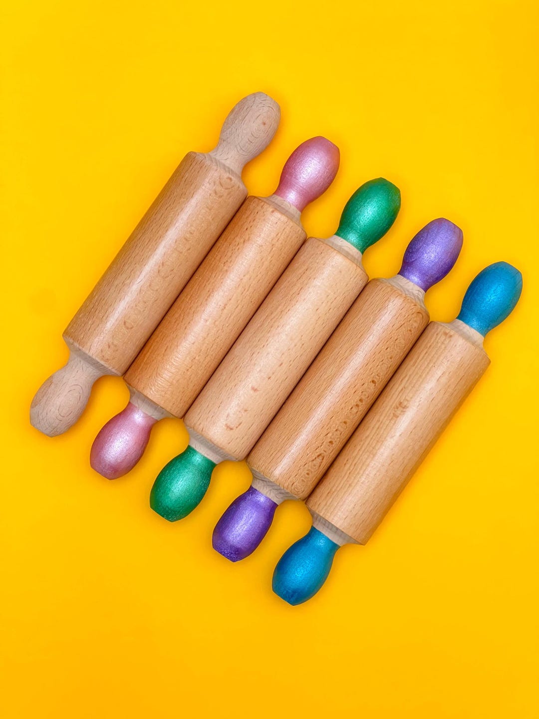 Colorful Wooden Playdough Roller - Playdough Tool - Montessori Toy ...