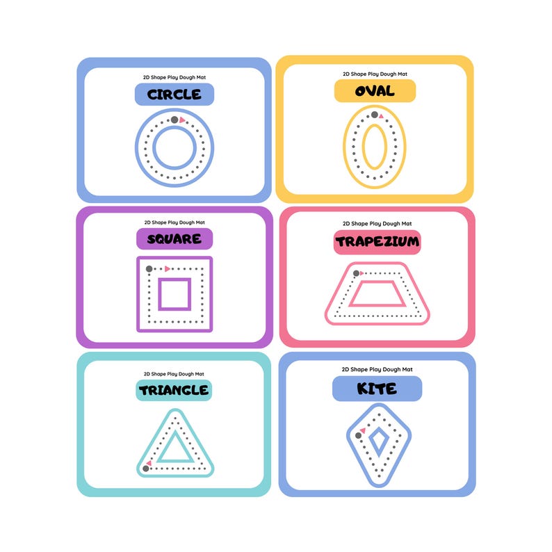 Play Dough Shapes Mats Toddler Printable Activities Playdough Mats ...