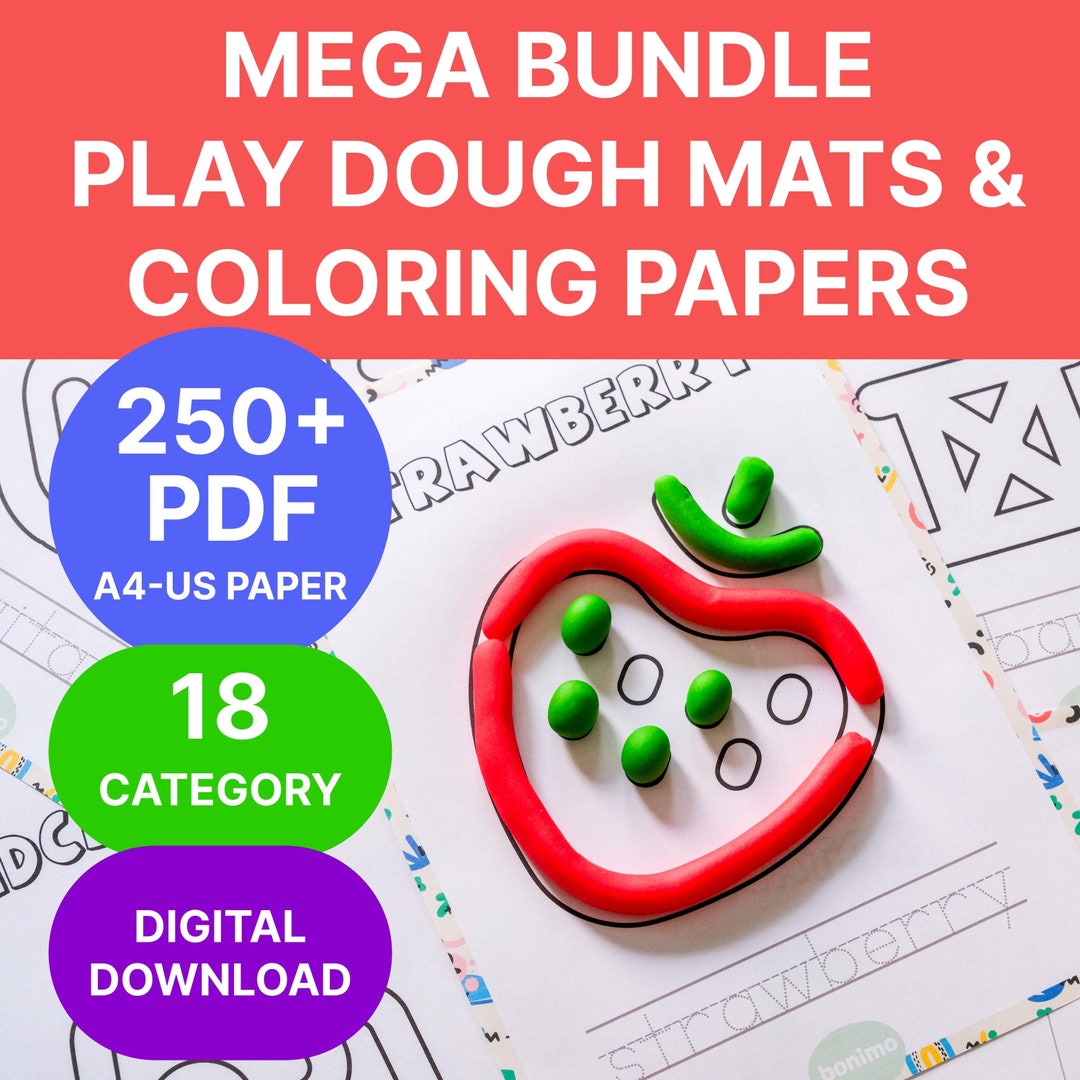 Play Dough Mats Bundle, 250+ Printables Homeschool Montessori Materials ...