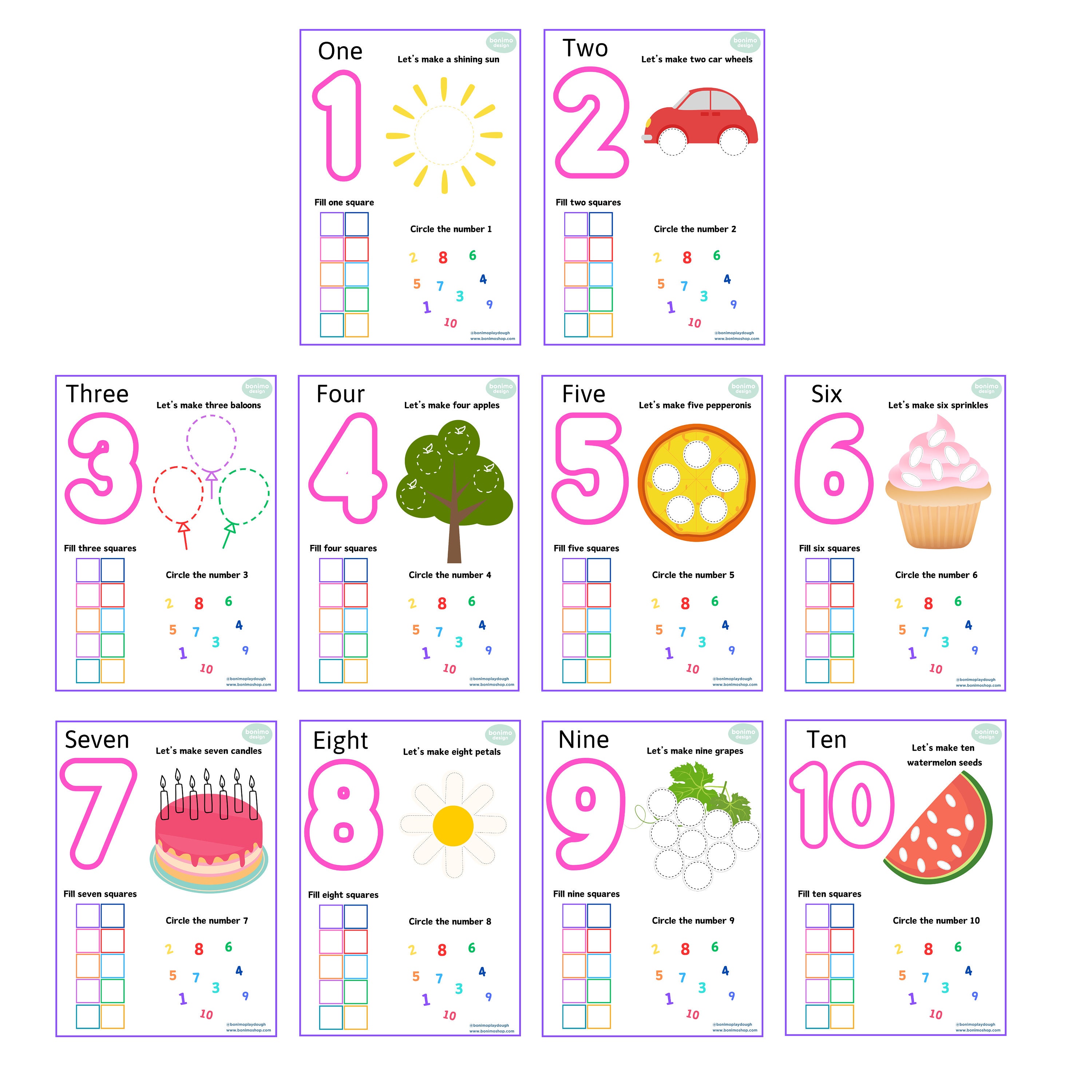 Play Dough Mats Toddler Printable Activities Playdough Mats Homeschool ...