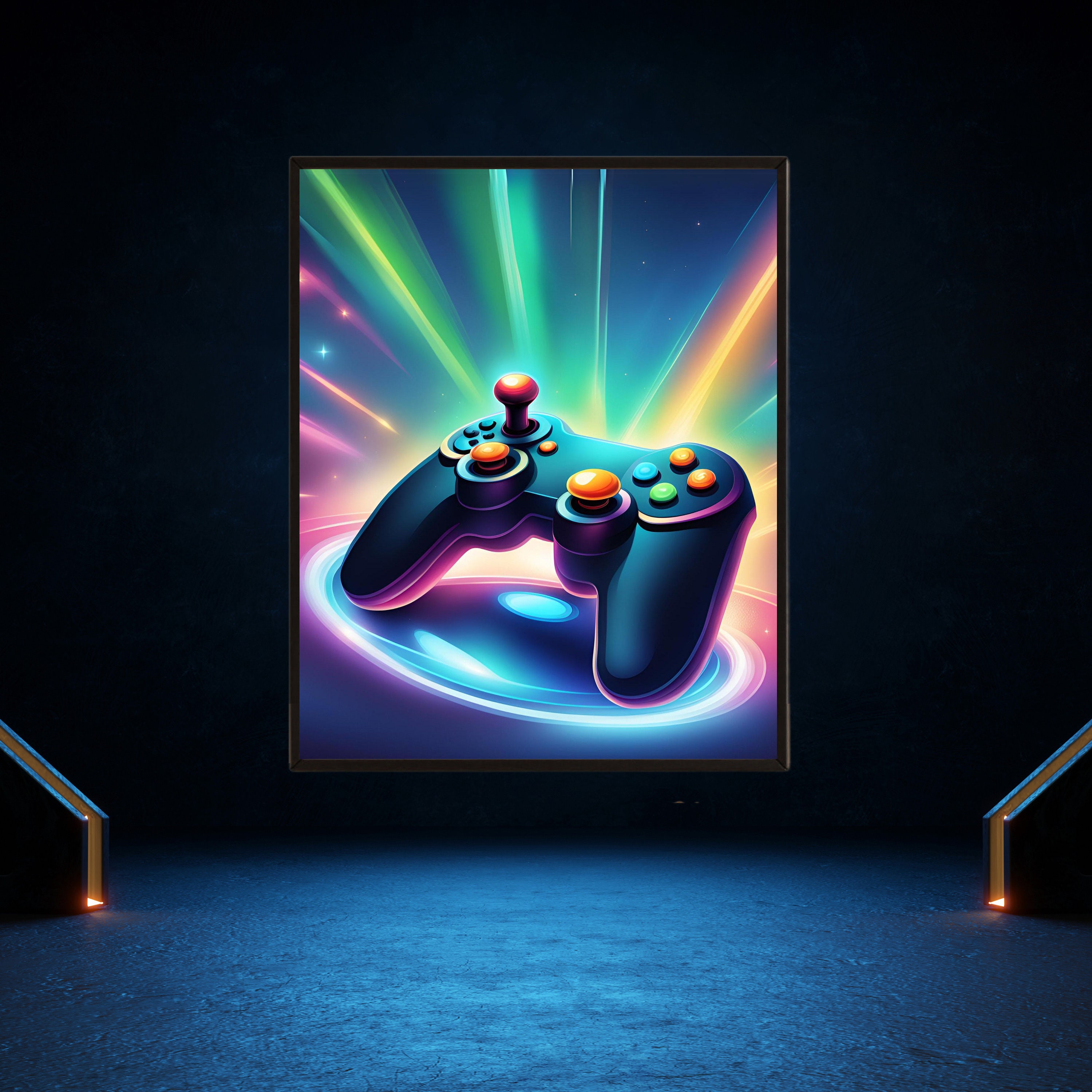 Set of 3 Neon Gaming Posters DIGITAL DOWNLOAD Gamer Wall Art Prints for ...