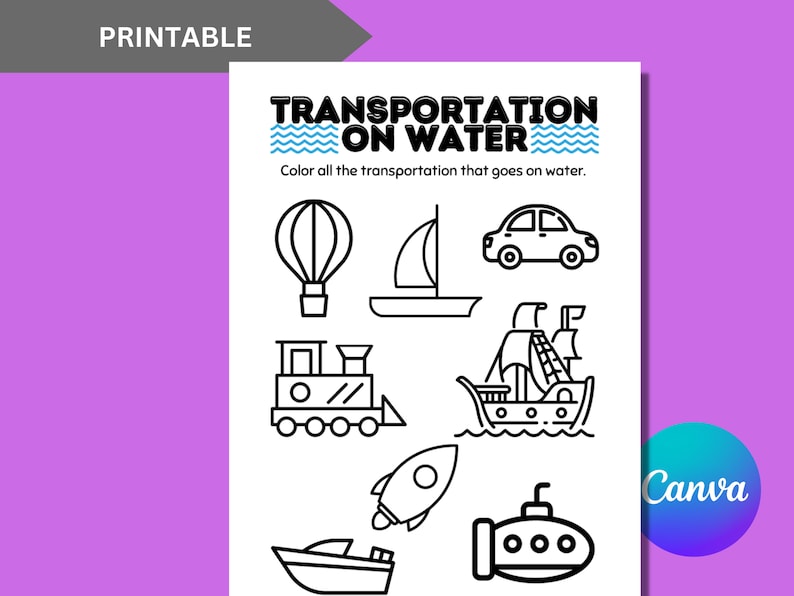 Transportation Colouring Pages Printable Transportation - Etsy