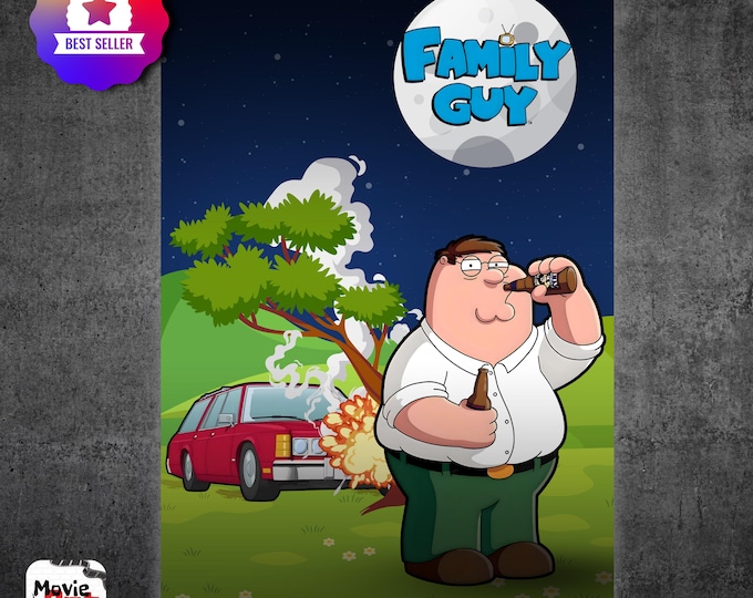 Funny Family Guy Poster - Instant Download, Vibrant & Modern Style ...