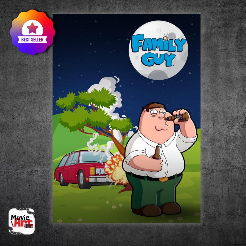 Funny Family Guy Poster - Instant Download, Vibrant & Modern Style ...