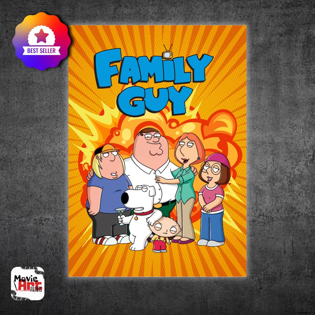 Family Guy Poster, Cartoon Movie Print, Instant Download, Printable ...