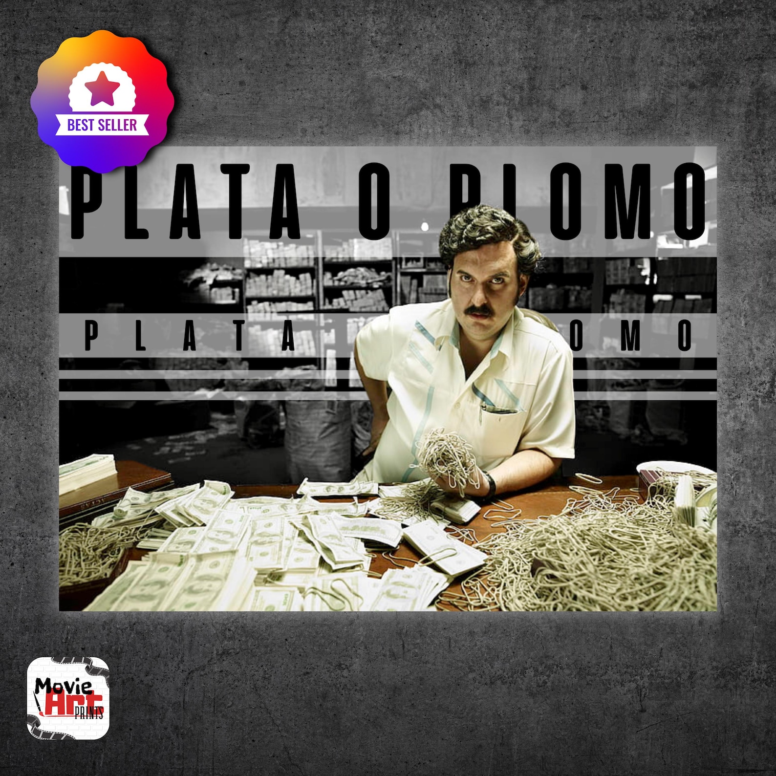 Pablo Escobar Movie Money Poster, Wealthy Life Art, Rich Man Wall Decor ...
