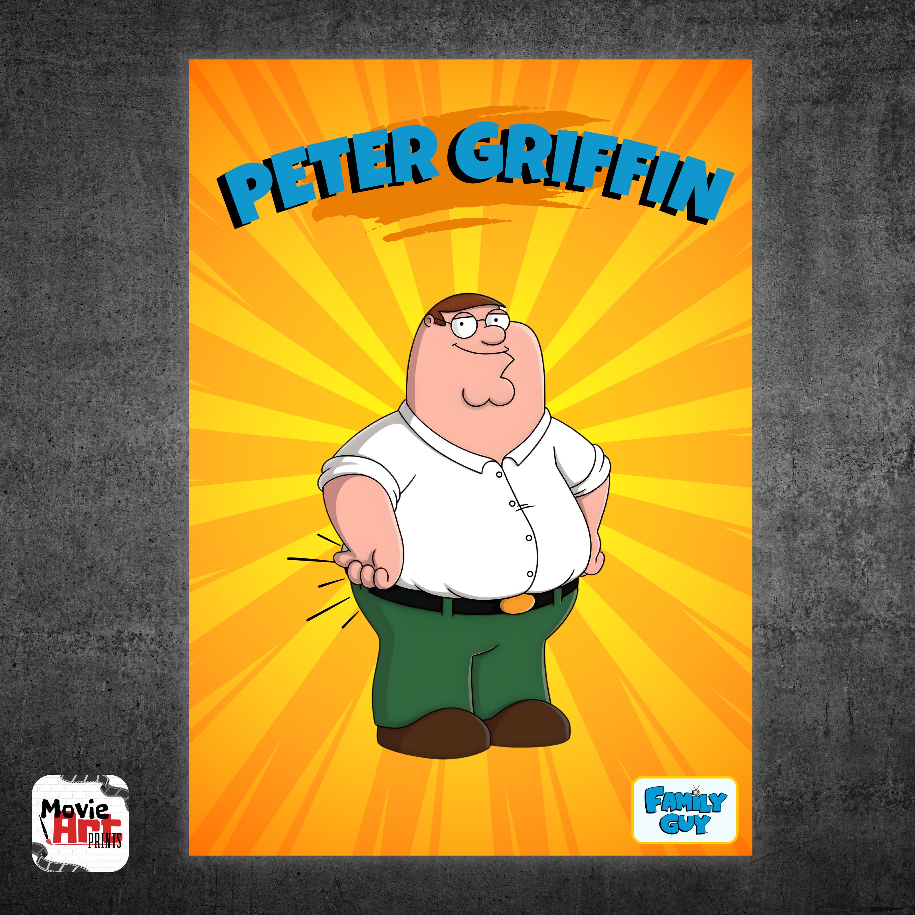 Peter Griffin Poster, Family Guy Digital Art, Cartoon Wall Decor, Funny ...