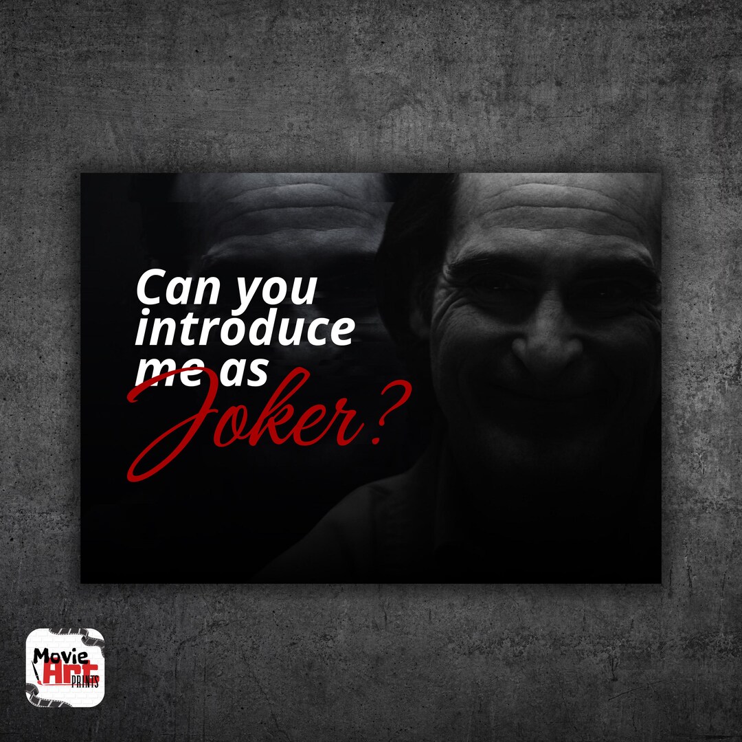Joker Movie Digital Poster - Iconic Quote Wall Art, Printable Dark ...