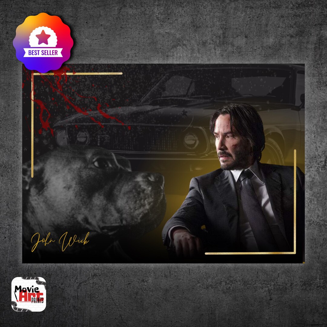 John Wick and Dog Instant Download Poster, Movie-inspired Action Art ...