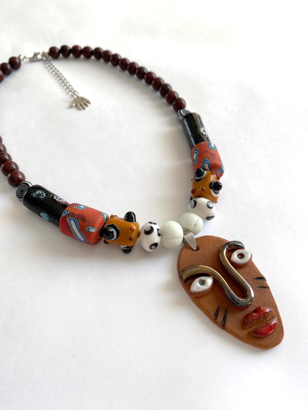 Hakuna Matata Serial Necklace No:3, Ceramic Pendant, Beaded Necklace ...
