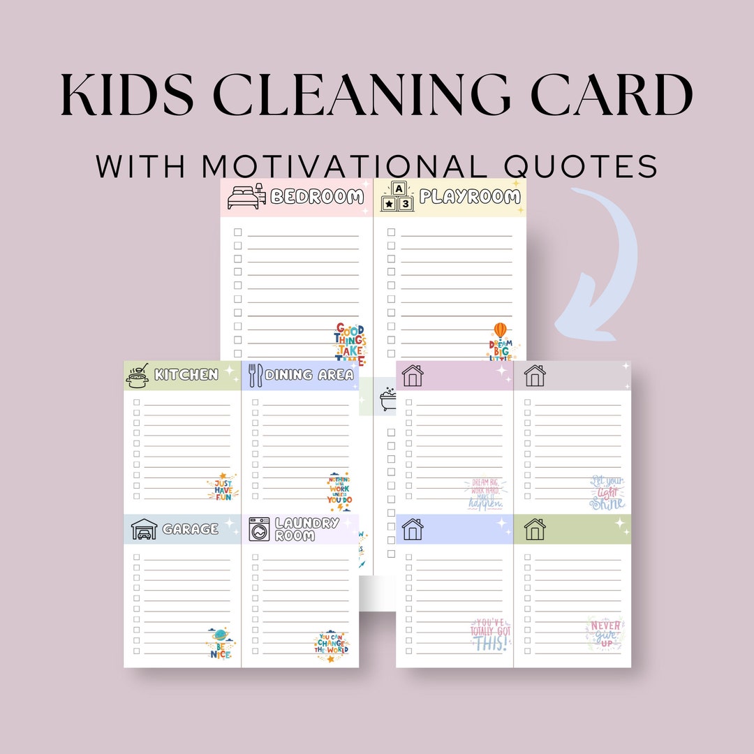 Clean Kids Club: Pastel Cleaning Printables for Tidy Tots - Checklists ...