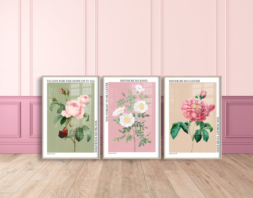Taylor Swift Lyrics Poster Set of 3 | Music Wall Art | Aesthetic Prints ...