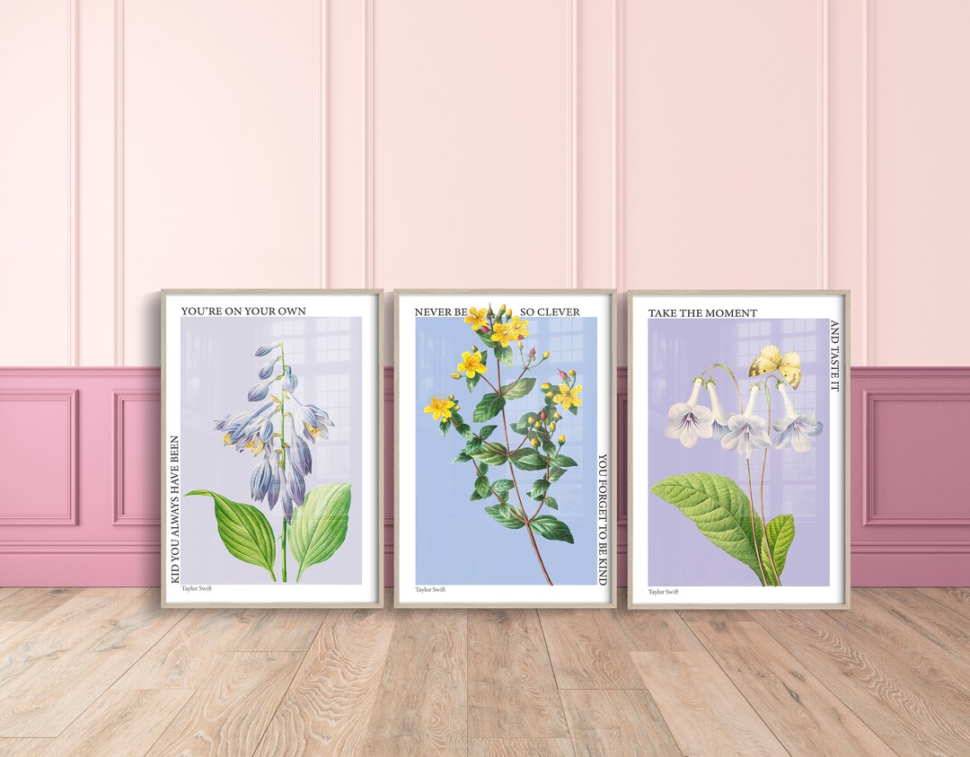 Taylor Swift Lyrics Poster Set of 3 Music Wall Art Aesthetic Prints ...