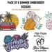 Summer Embroidery Design Summer Embroidery Design, Machine Embroidery ...