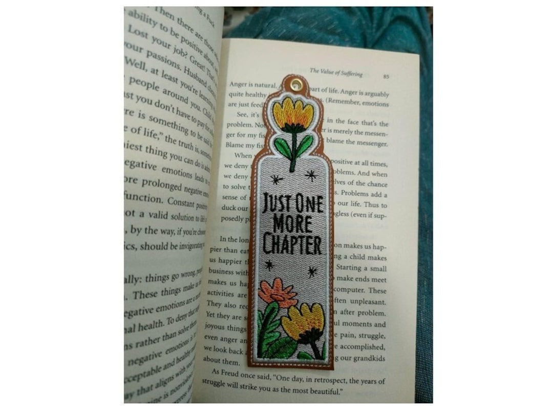 Just One More Chapter Bookmark Machine Embroidery Design Bookmark ...