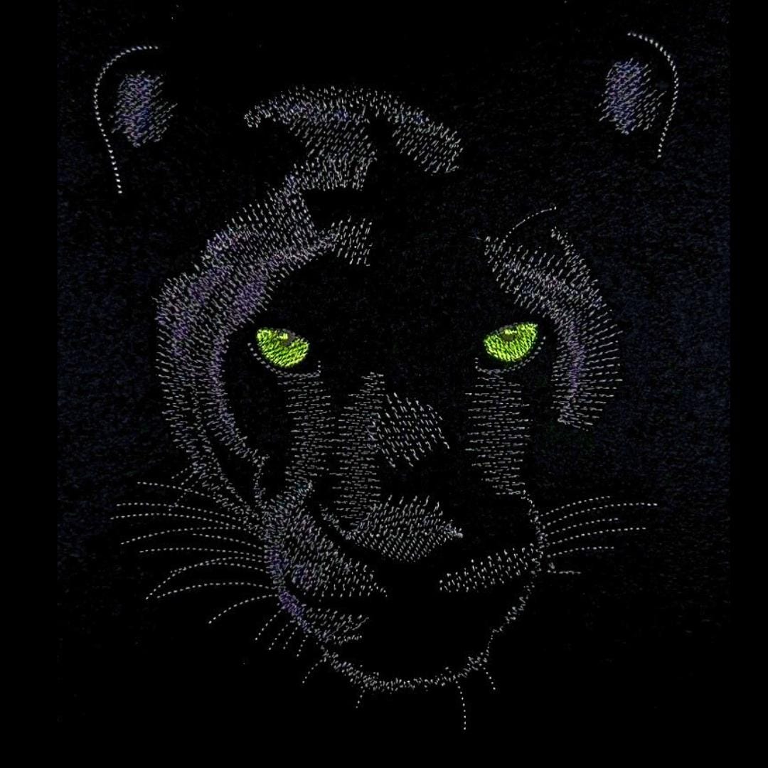 Panther Face Machine Embroidery Design Black Panther Embroidery Animal ...