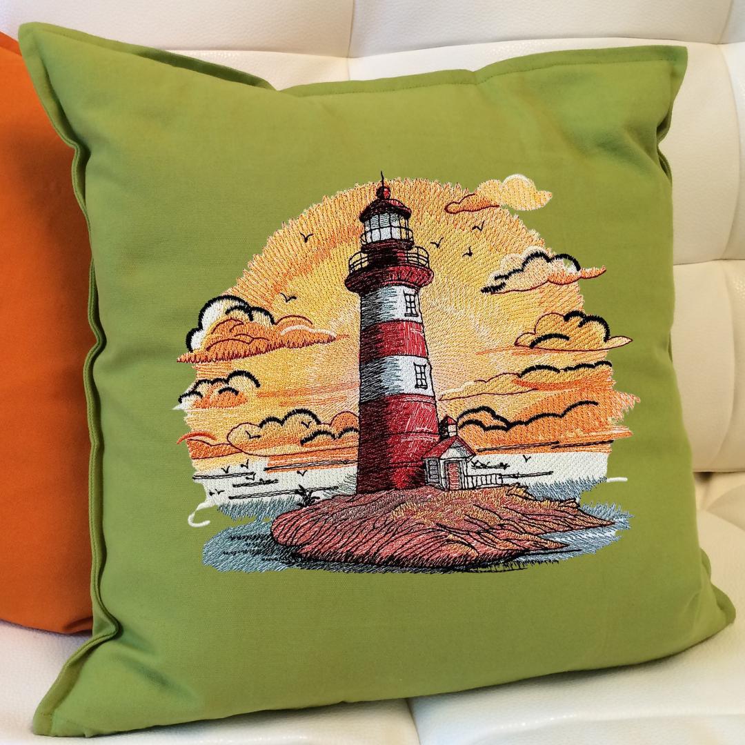Lighthouse Machine Embroidery Design Seaside Lighthouse Design Ocean ...