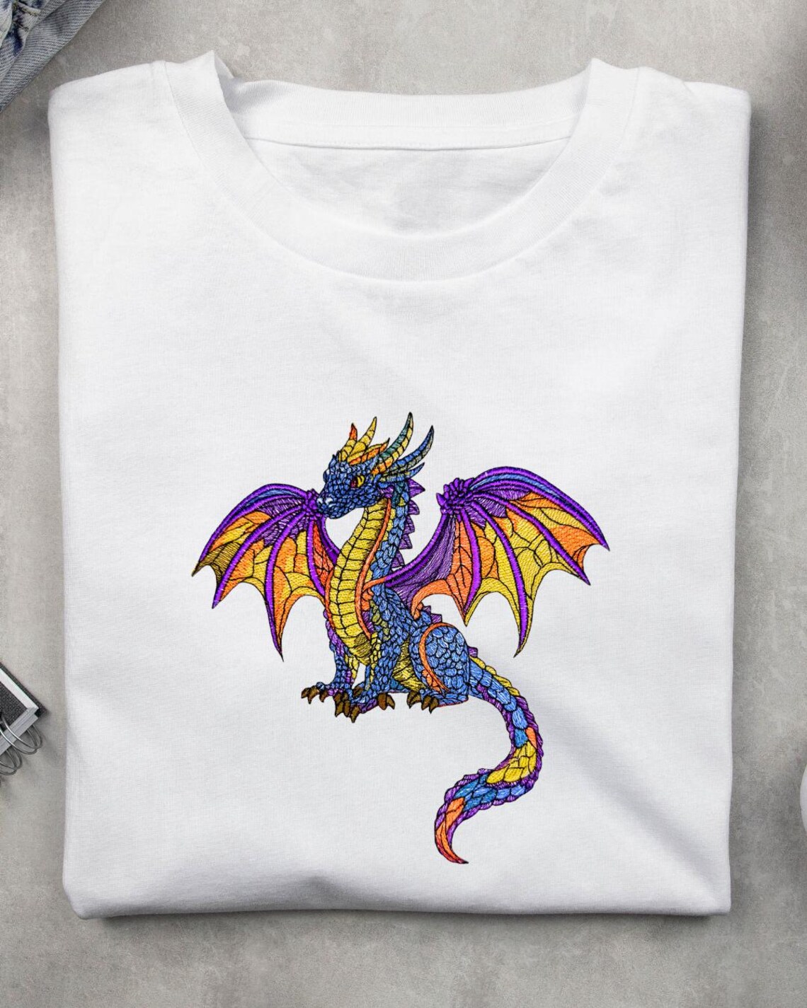 Colorful Dragon Machine Embroidery Design Magical Fantasy Dragon ...