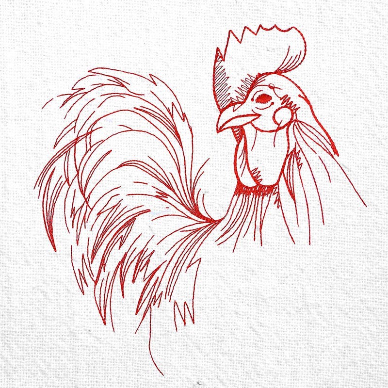 Redwork Embroidery - Etsy