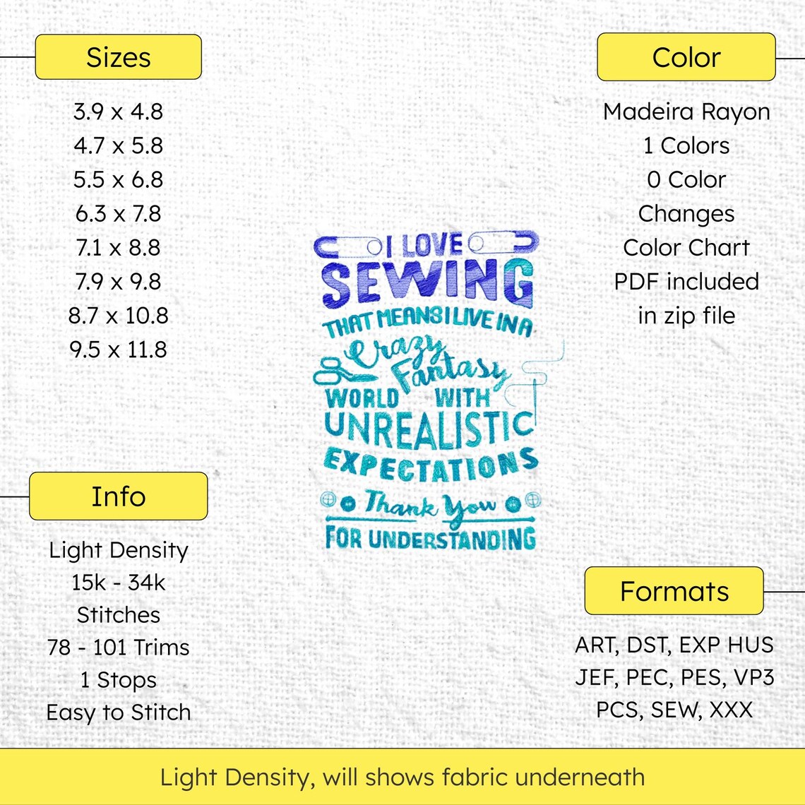 I Love Sewing Quote Embroidery Design Sewing Sayings Embroidery Pattern ...