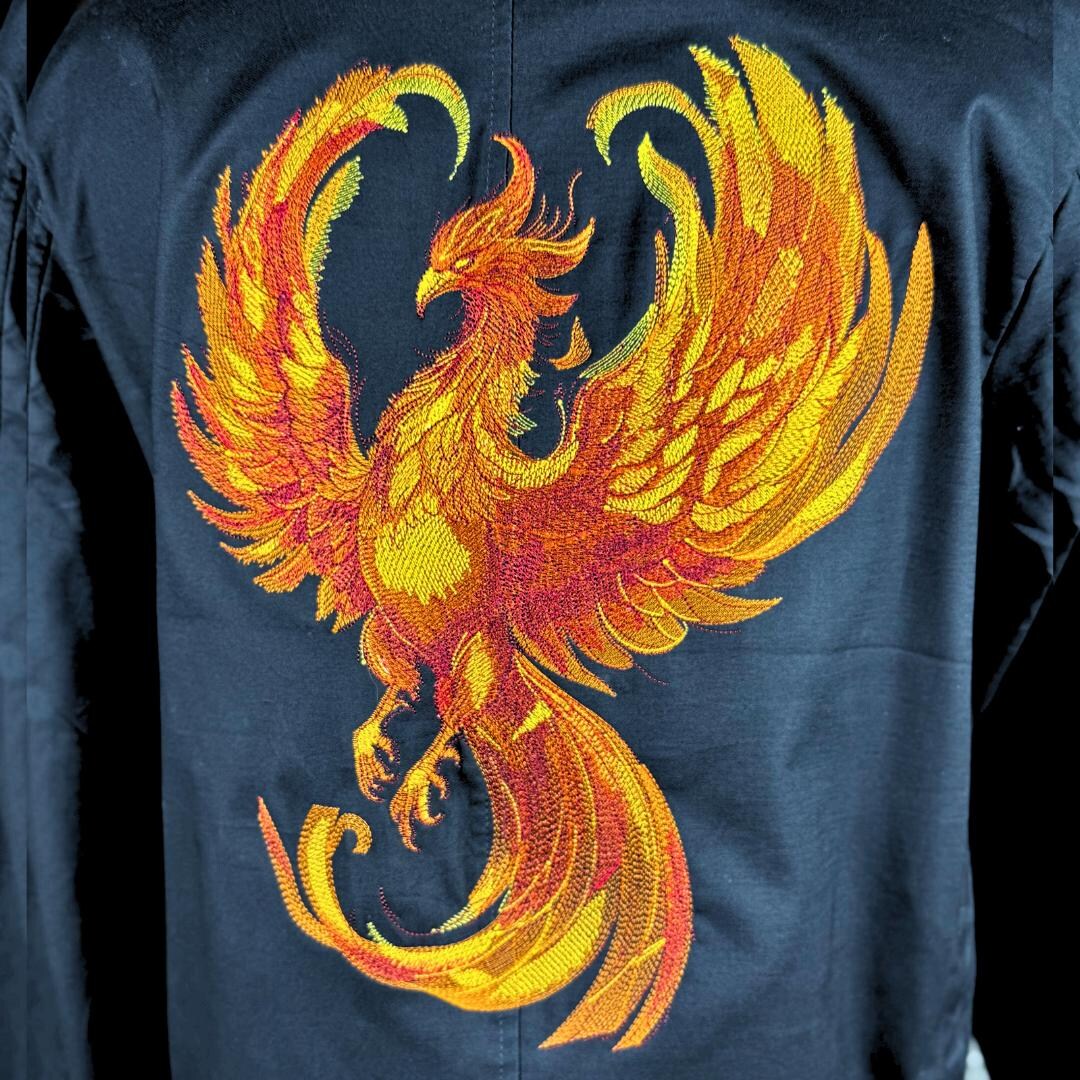 Mythical Phoenix Embroidery Design Phoenix Embroidery Pattern Firebird ...
