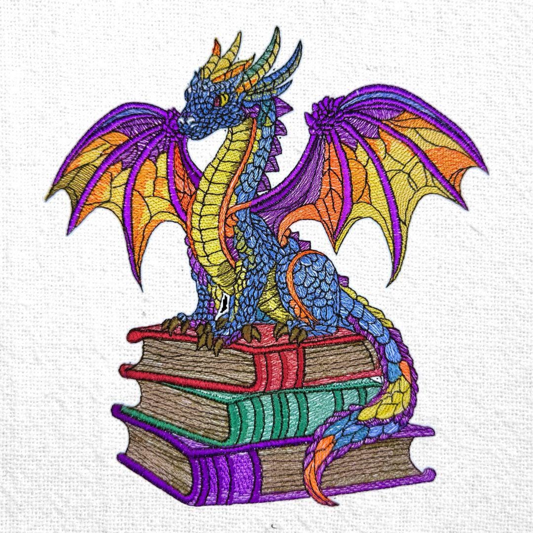 Colorful Dragon Book Machine Embroidery Designs Reading Dragon Machine ...