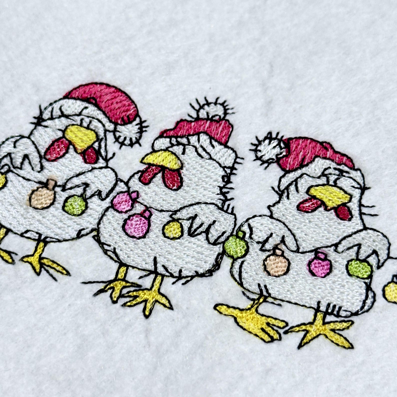 Christmas Chickens Embroidery Design Funny Chickens Embroidery File ...
